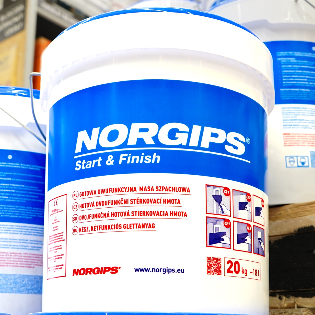 Masa Norgips Start & Finish je sada dostupna u trgovinama Castorama i u veleprodajnim trgovinama ...